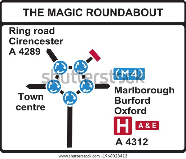 Magic Roundabout Swindon England Ring Junction Stock Vector (Royalty ...