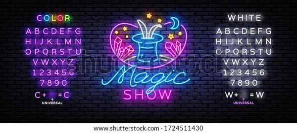 Magic Show Neon Sign Vector Focus Stock Vector (Royalty Free ...
