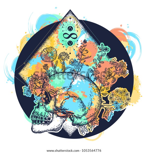 Magic Skull Tattoo Tshirt Design Psychology Stock Vector (Royalty Free ...