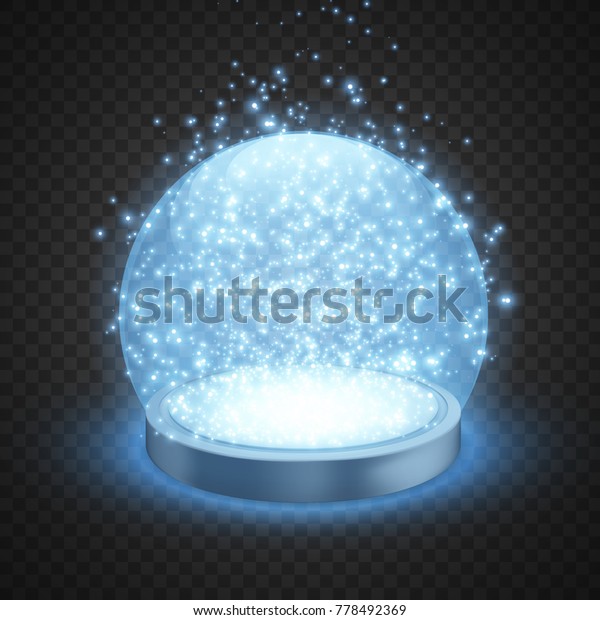 Magic snow globe. Illustration isolated on transparent background ...