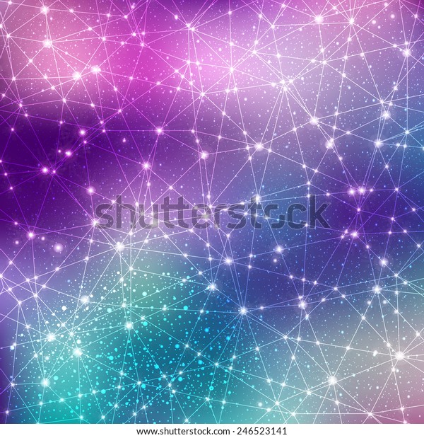 Magic Space Cosmic Constellation Stars On Stock Vector (Royalty Free ...