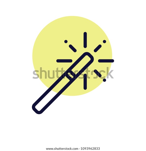 Magic Tool Wizard Magic Stick Line Stock Vector (Royalty Free ...