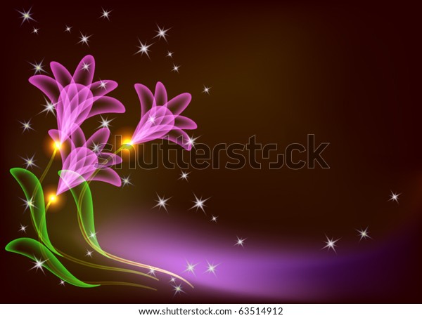 Magic Transparent Flowers Stars Stock Vector (Royalty Free) 63514912 ...