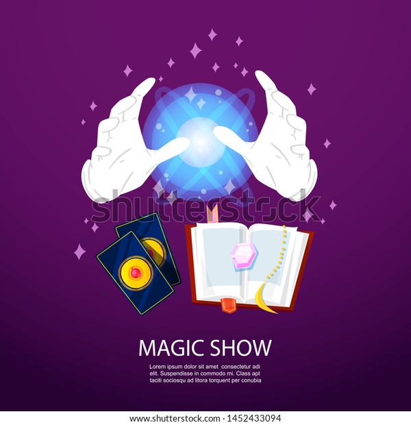 Magic Trick Illusionist Poster Realistic Magician Stock Vector (Royalty ...