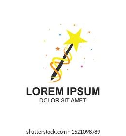 Magic Wand Logo Design Magic Wand Stock Vector (Royalty Free ...