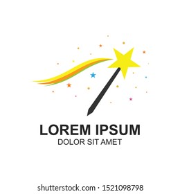 Magic Wand Logo Design Magic Wand Stock Vector (Royalty Free ...