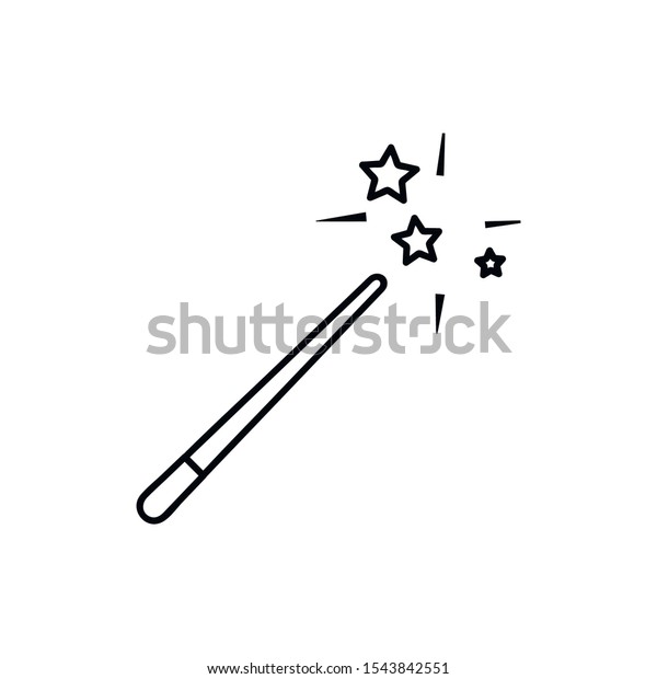 Magic Wand Outline Icon Linear Style Stock Vector (Royalty Free ...
