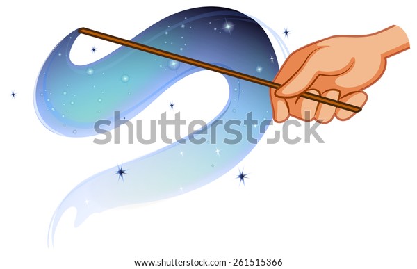 Magic Wand Shiny Waves Stock Vector (Royalty Free) 261515366