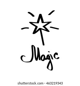 Magic Yellow Type Handwritten White Background: vector de stock (libre ...
