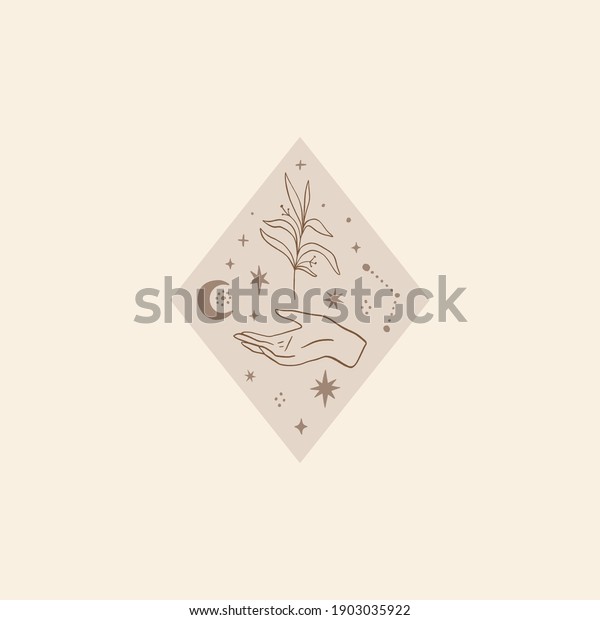 Magical Sacred Hand Art Magic Astrology Stock Vector (Royalty Free ...