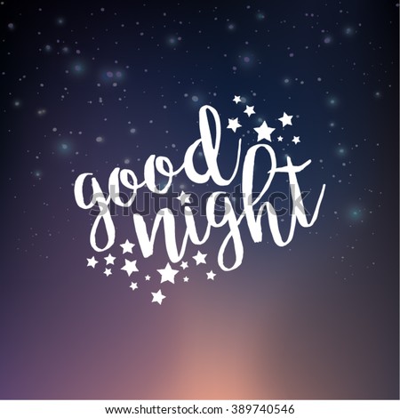 Magical Starry Night Sky Good Night Stock Vector (Royalty Free ...