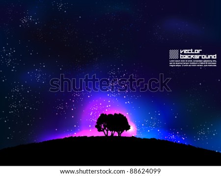 Magical Starry Night Vector Background Stock Vector (Royalty Free ...