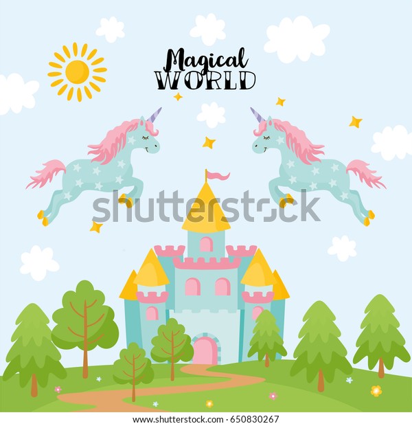 Magical World Greeting Card Magic Illustration Stock Vector (Royalty ...