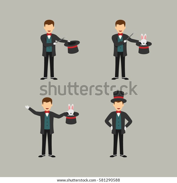 Magician Character Design Vector Stock Vector (Royalty Free) 581290588 ...