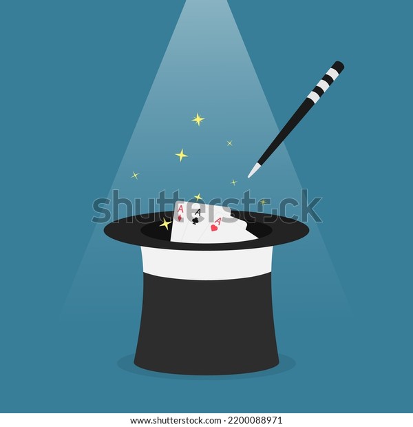 Magician Hat Flat Illustration Magic Trick Stock Vector (Royalty Free ...