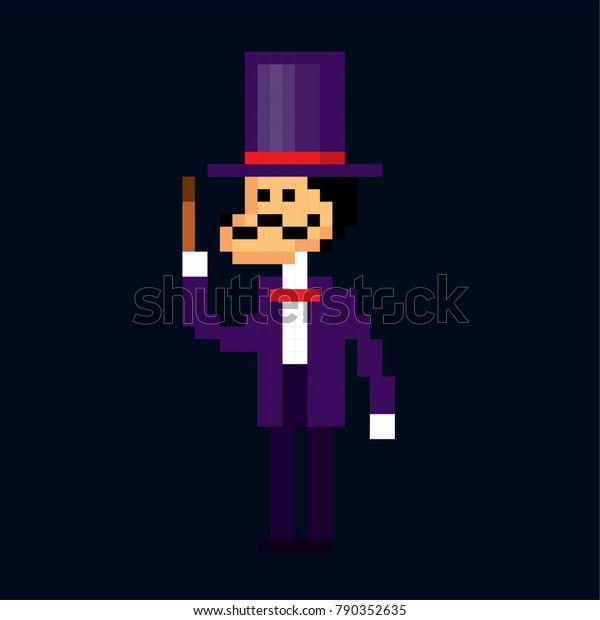 Magician Pixel Art Old School Computer Stock Vector (Royalty Free ...