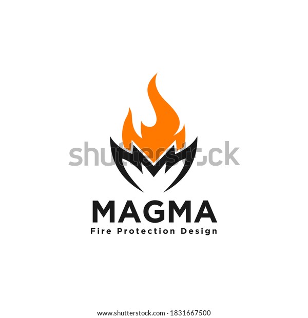 Magma Letter M Fire Logo Illustration Stock Vector (Royalty Free ...