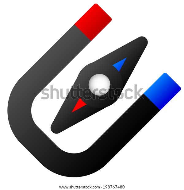 Magnet Compass Needle Clip Art Stock Vector (Royalty Free) 198767480