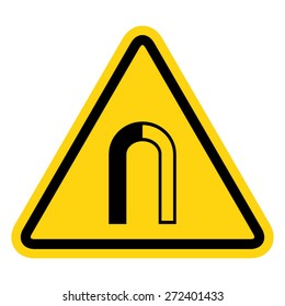 Magnet Hazard Warning Sign Grungy Worn Stock Vector (Royalty Free ...