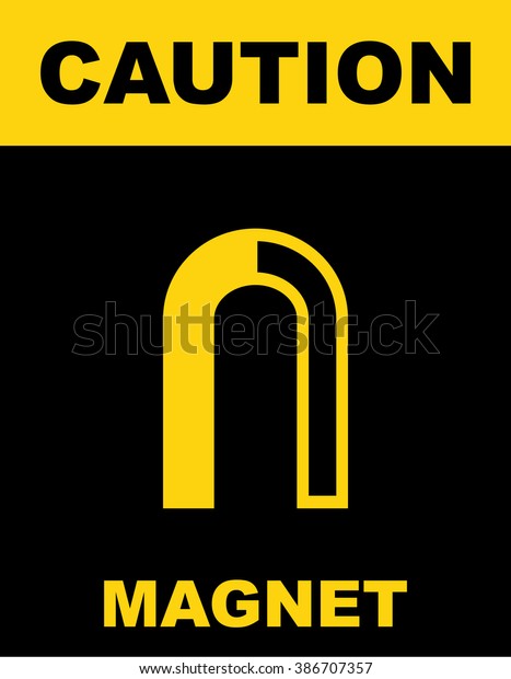 Magnet Hazard Warning Sign Vector Illustration Stock Vector (Royalty ...