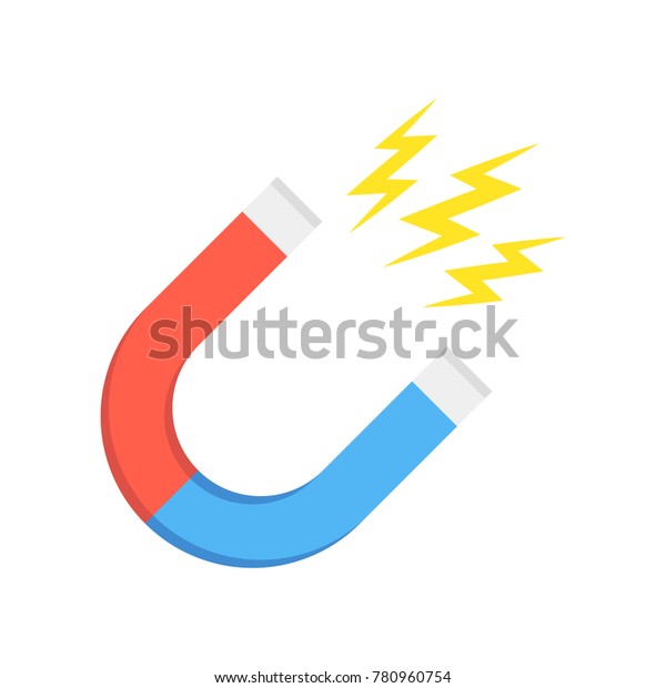 Magnet Illustration Flat Style Magnetism Magnetize Stock Vector ...