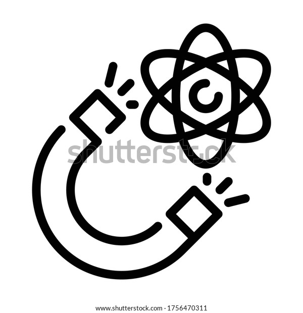 Magnet Outline Icon Laboratory Concept Stock Vector (Royalty Free ...