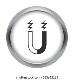 Magnet Power Simple Icon On Round Stock Vector (Royalty Free) 383655163 ...