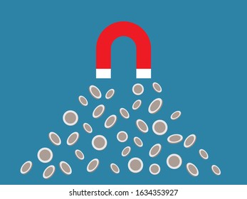 Magnet Silver Coins Vector Illustration Stock Vector (Royalty Free ...