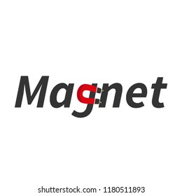 Magnet Text Logo Templat Stock Vector (Royalty Free) 1180511893 ...