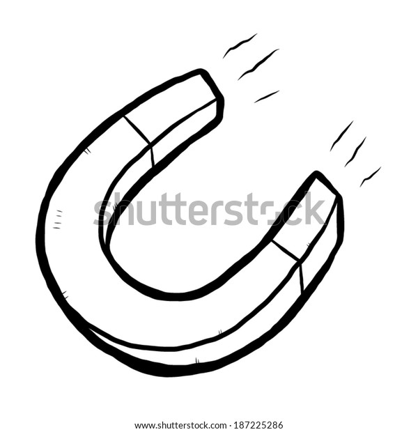 Magnetic Cartoon Vector Illustration Black White Stock Vector (Royalty ...