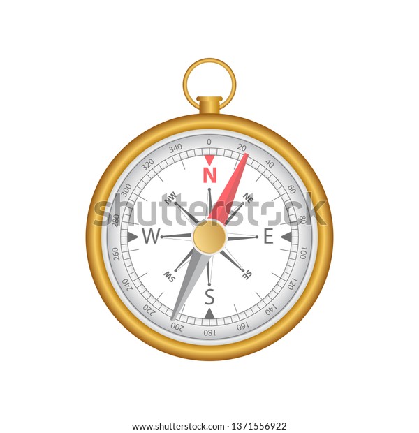 Magnetic Compass Vector Illustration Isolated On: เวกเตอร์สต็อก (ปลอด ...