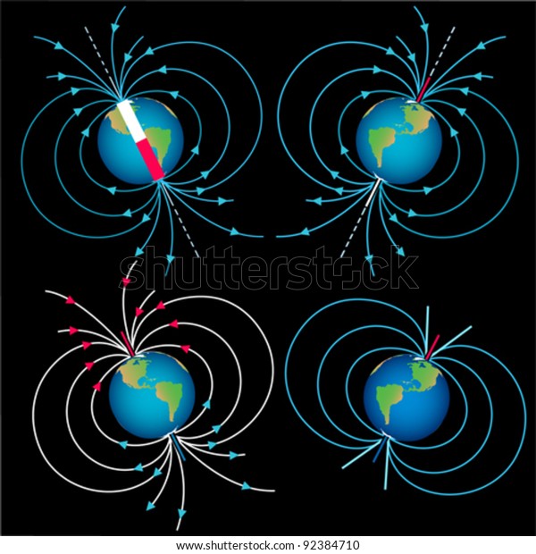 Magnetic Field Vector Images Collection 스톡 벡터(로열티 프리) 92384710