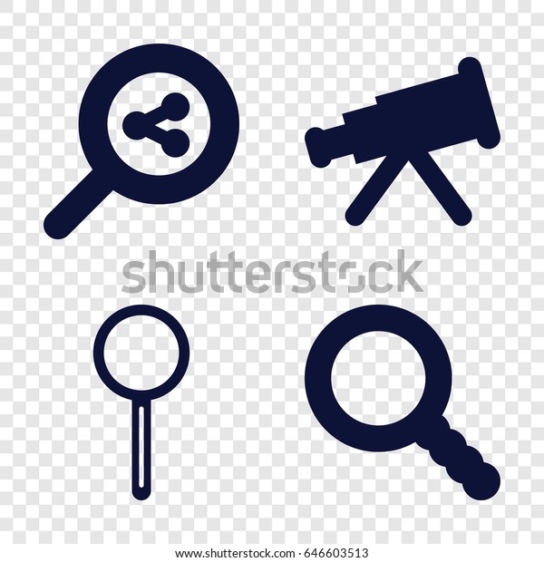 Magnification Icons Set Set 4 Magnification Stock Vector (Royalty Free ...
