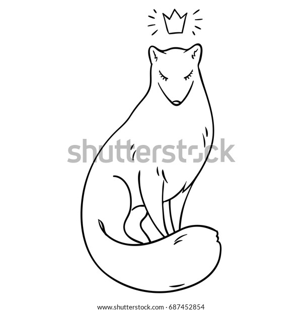 Magnificent Arctic Fox Crown Vector Illustration Stock Vector (Royalty ...