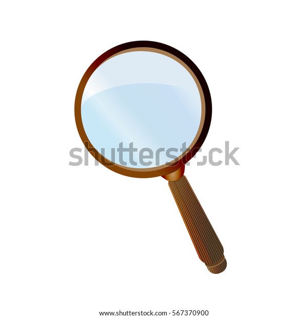 Magnifier Brown Handle Vector Illustration Isolated Stock Vector ...