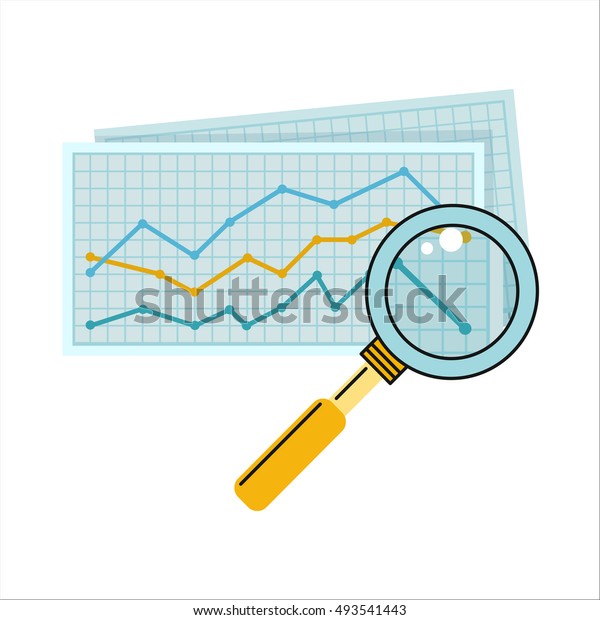 Magnifier Colour Diagram On Squared Paper Stock Vector (Royalty Free ...