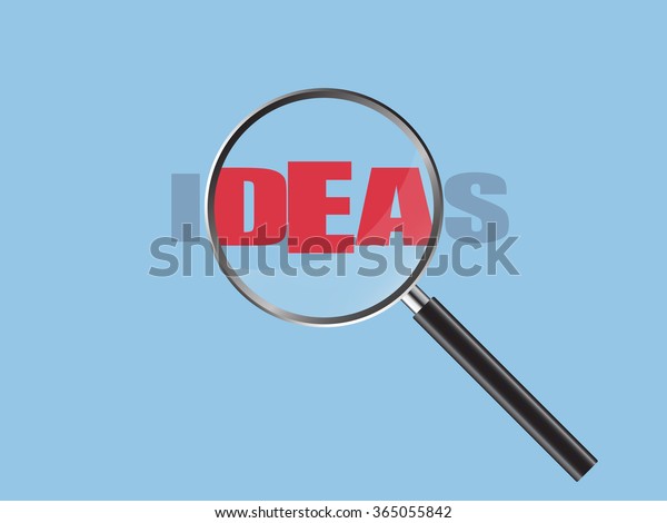 Magnifier Concept Ideas Word Vector Illustration Stock Vector (Royalty ...