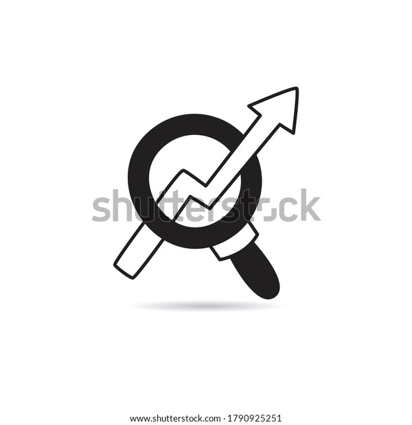 Magnifier Glass Graph Analytics Concept Icon Stock Vector (Royalty Free ...