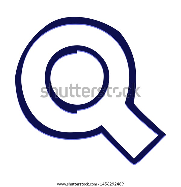 Magnifier Hand Drawn Icon Blue Ballpoint Stock Vector (Royalty Free ...