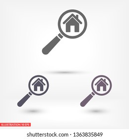 Magnifier House Vector Icon Stock Vector (Royalty Free) 1363835849 ...