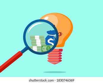 Magnifier Light Bulb Creative Ideas That Stock Vector (Royalty Free ...