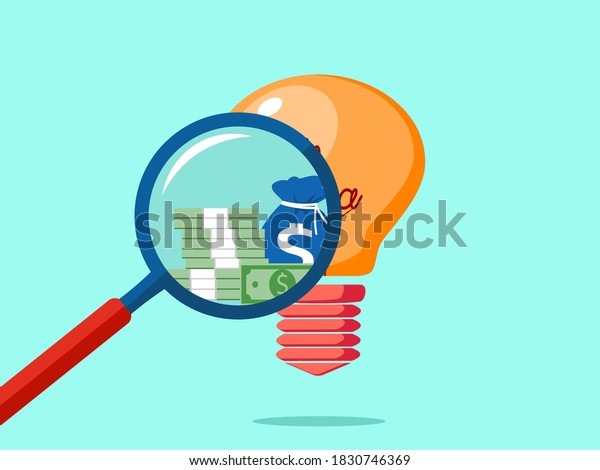 Magnifier Light Bulb Creative Ideas That Stock Vector (Royalty Free ...