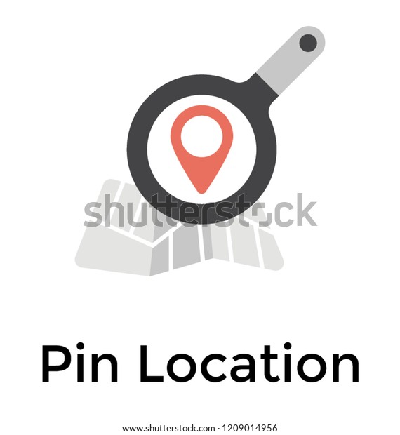 Magnifier Location Sign Indicating Concept Location Stock Vector ...