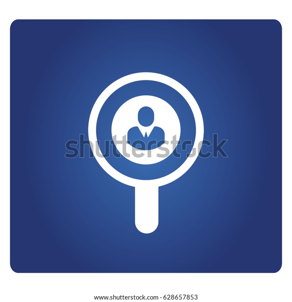 Magnifier People Icon Blue Background Stock Vector (Royalty Free ...