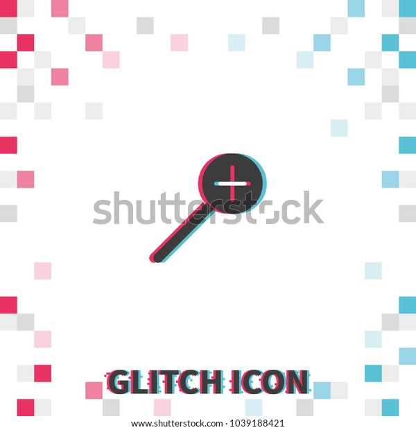 Magnifier Plus Sign Glitch Effect Vector Stock Vector (Royalty Free ...