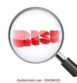 Magnifier Risk Assessment Concept Vector Business: เวกเตอร์สต็อก (ปลอด ...