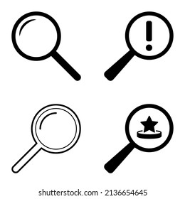 Magnifiers Flat Icon Set Isolated On Stock Vector (Royalty Free) 2136654645 | Shutterstock