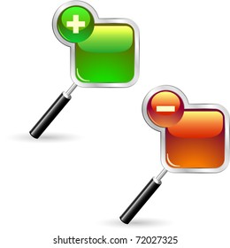 Magnifiers Plus Minus Signs Stock Vector (Royalty Free) 72027325 ...