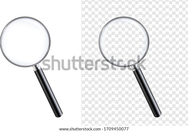 Magnifiers Set Isolated White Transparent Background Stock-vektor ...