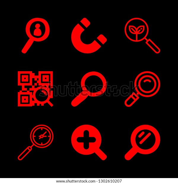 Magnify Icons Set Plus Magnification Zoom Stock Vector (Royalty Free ...